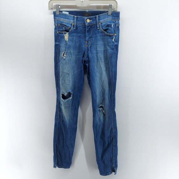 MOTHER | Jeans | Mother Distressed Blue Jeans Size 24 | Poshmark